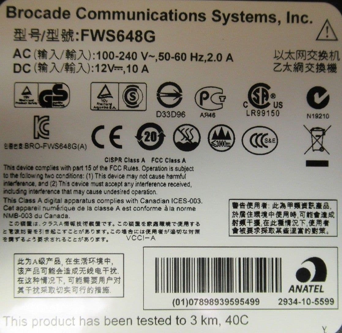 Brocade FastIron FWS-648G Gigabit Ethernet Switch 48x 10/100/1000 4x SFP