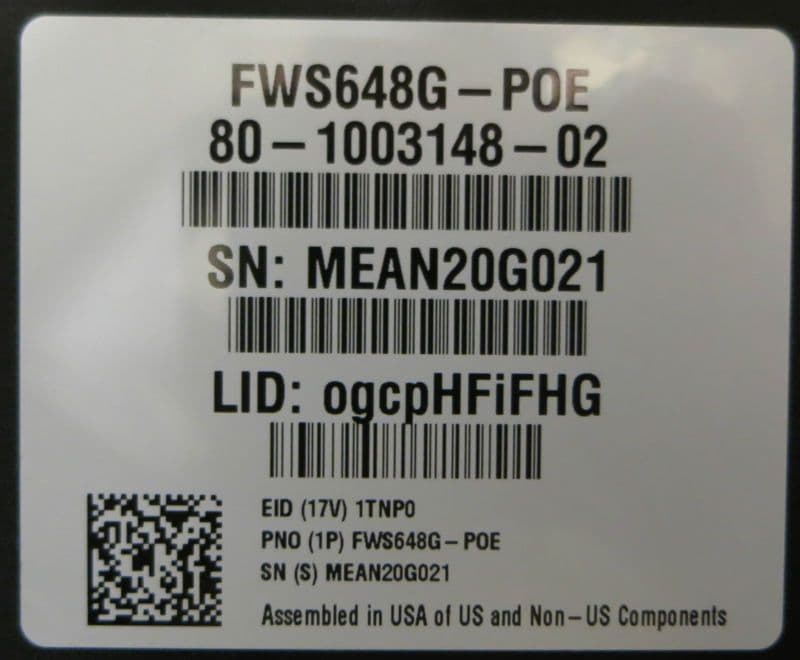 Brocade FastIron FWS648G-PoE Switch 48 Ports Gigabit Managed Ethernet ...