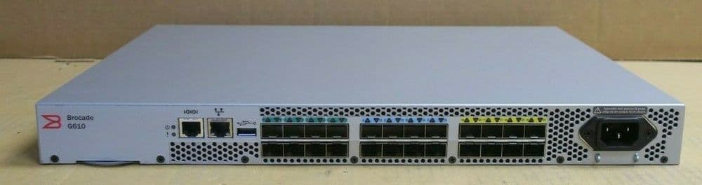 Brocade G610 24x 32Gb SFP Fibre Channel Switch BR-G610-8-16G-0 16-Ports ...