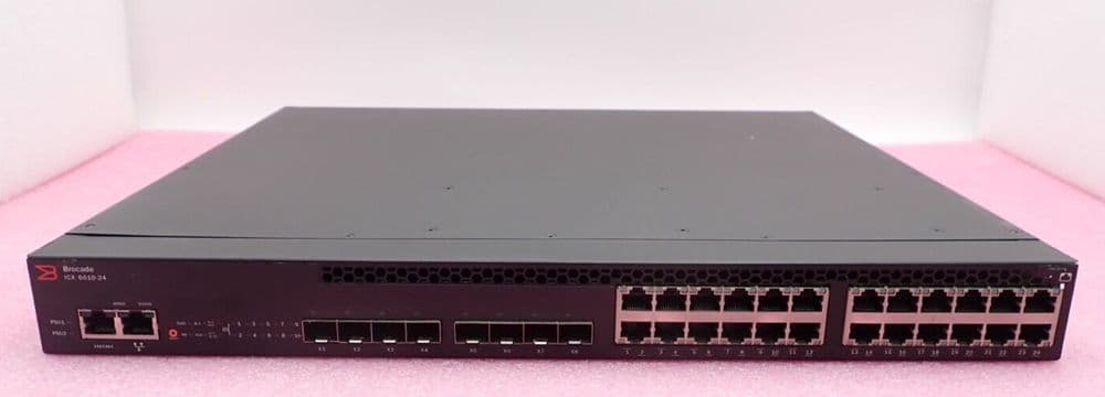 Brocade ICX 6610-24 24x 1GbE RJ45 8x 1/10GbE SFP 4x 40G Stacking Port ...