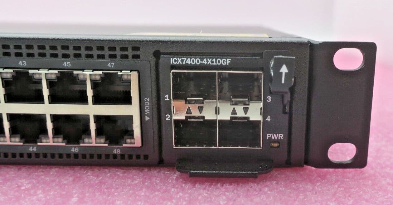 Brocade ICX 7450-48 48x 1GbE RJ45 1x ICX7400-4x10GF 4x10Gb SFP Module ...