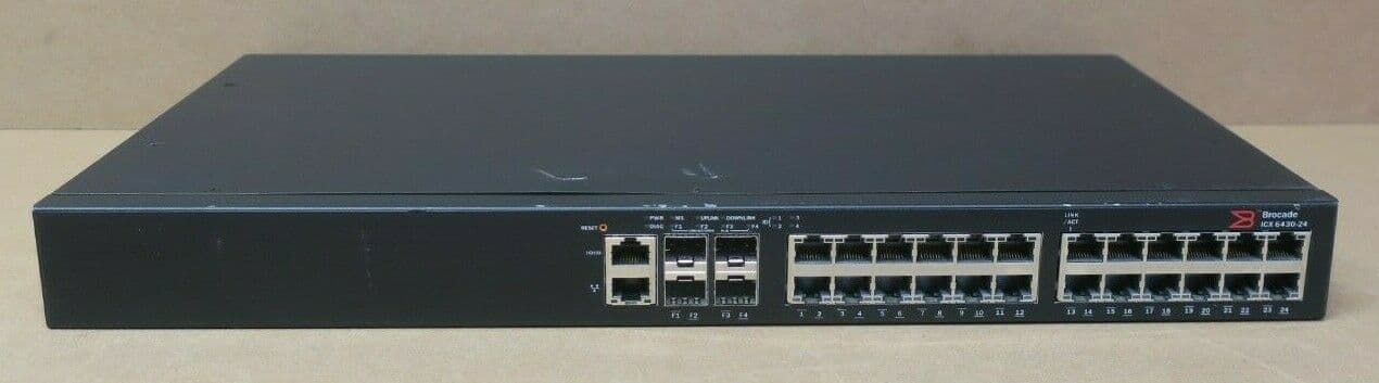 Brocade ICX6430-24 24-Port Gigabit Ethernet 4x 1GbE SFP Stackable 1U Switch