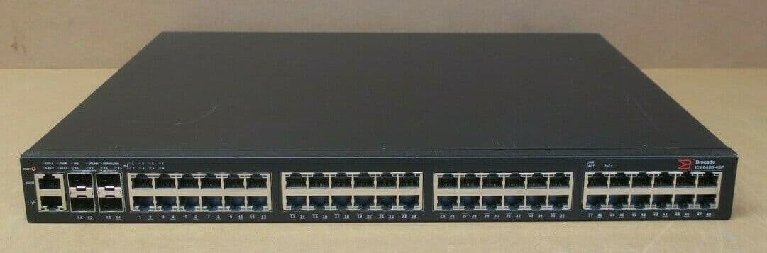 Brocade ICX6450-48P 48-Port Gigabit RJ45 Ethernet PoE 4x 1Gb SFP Ports ...