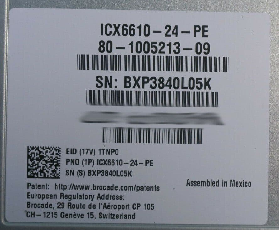 Brocade ICX6610-24 ICX6610-24-PE 24x 1GbE 8x 1G SFP 4x 40G Stack Ports ...