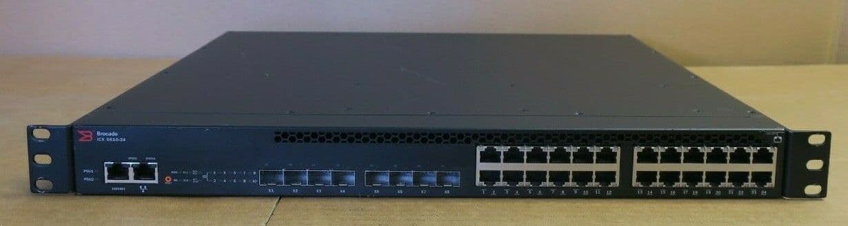 Brocade ICX6610-24 ICX6610-24-PE 24x 1GbE 8x 1G SFP 4x 40G Stack Ports ...