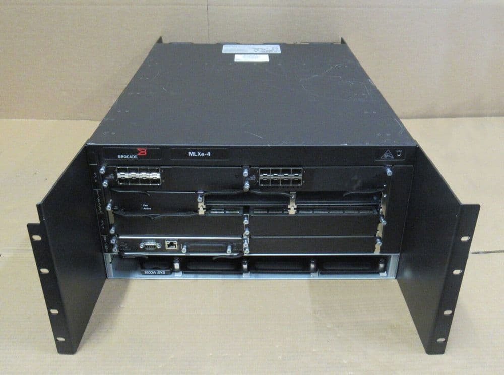 Brocade MLXe-4 BR-MLXE-4-MR2-M-AC 4-Slot Chassis Switch Mods 1x Fabric Mods