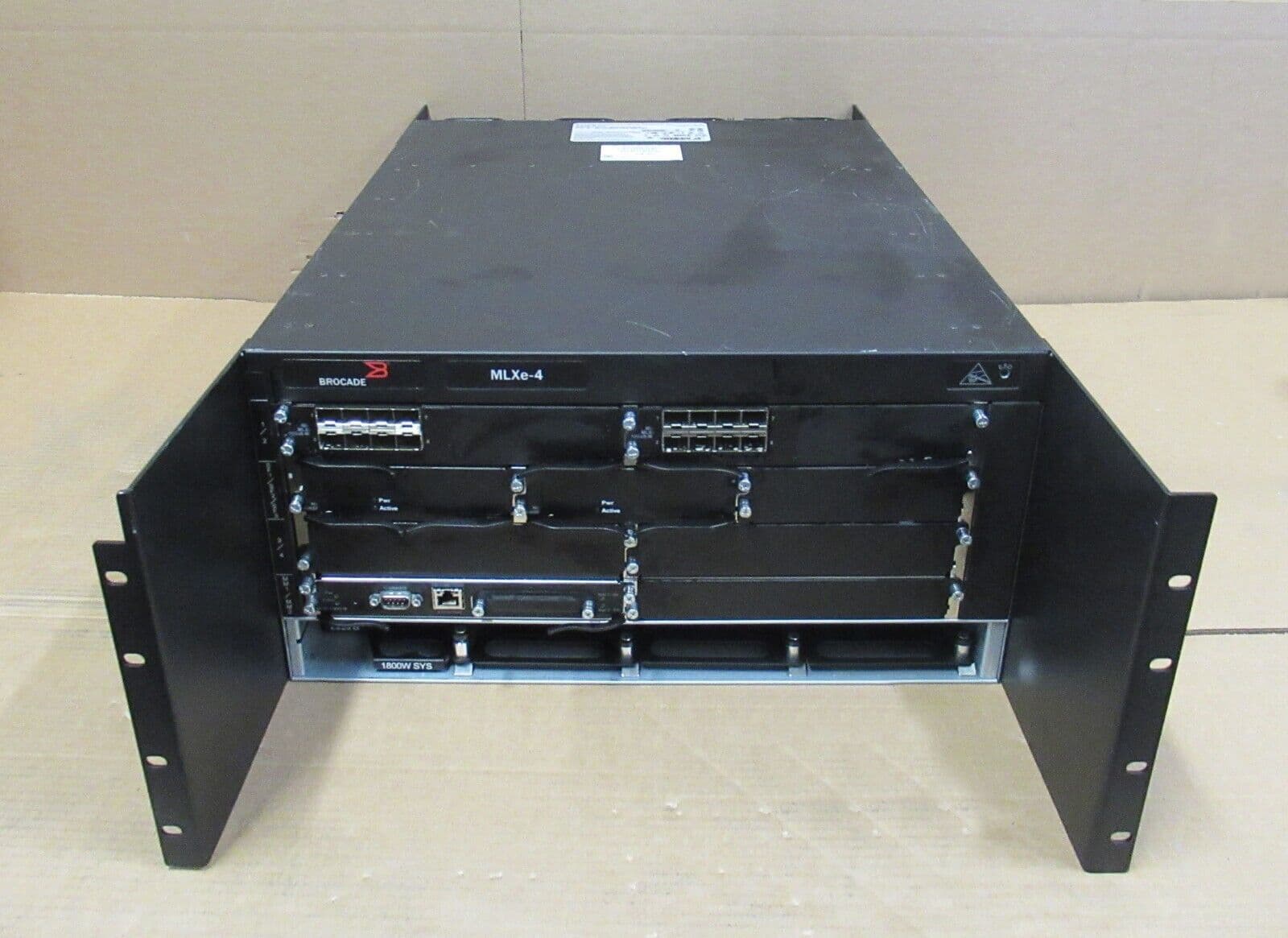 Brocade MLXe-4 BR-MLXE-4-MR2-M-AC 4-Slot Chassis Switch Mods 2x Fabric Mods