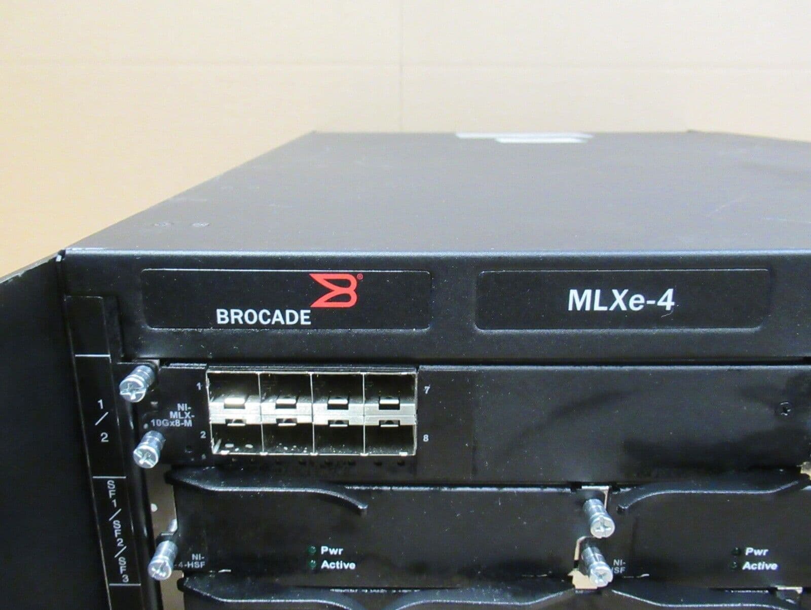 Brocade MLXe-4 BR-MLXE-4-MR2-M-AC 4-Slot Chassis Switch Mods 2x Fabric Mods