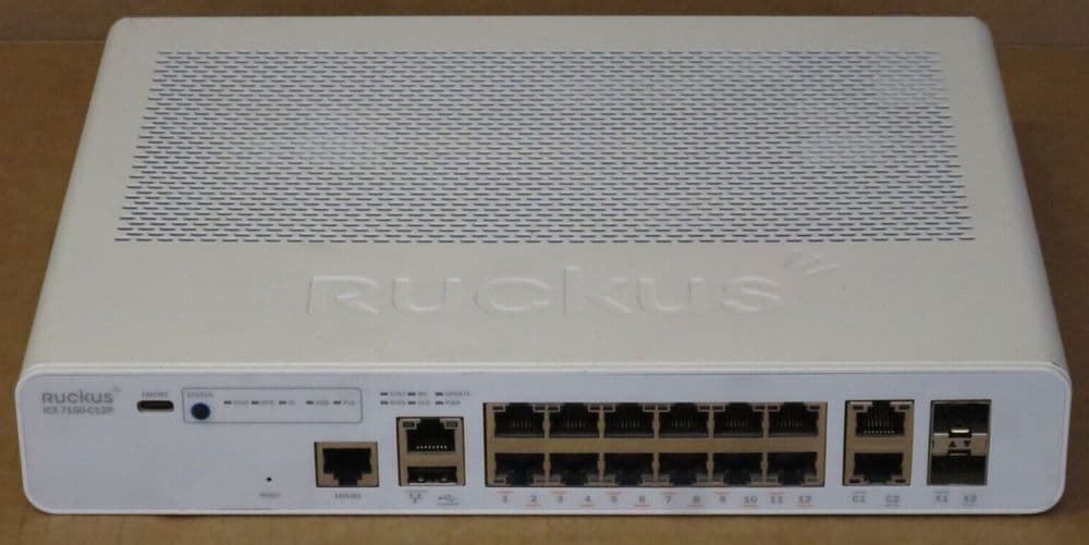 Brocade Ruckus ICX 7150 12-Port RJ45 PoE 2x 10Gb SFP Stack ICX7150-C12P ...