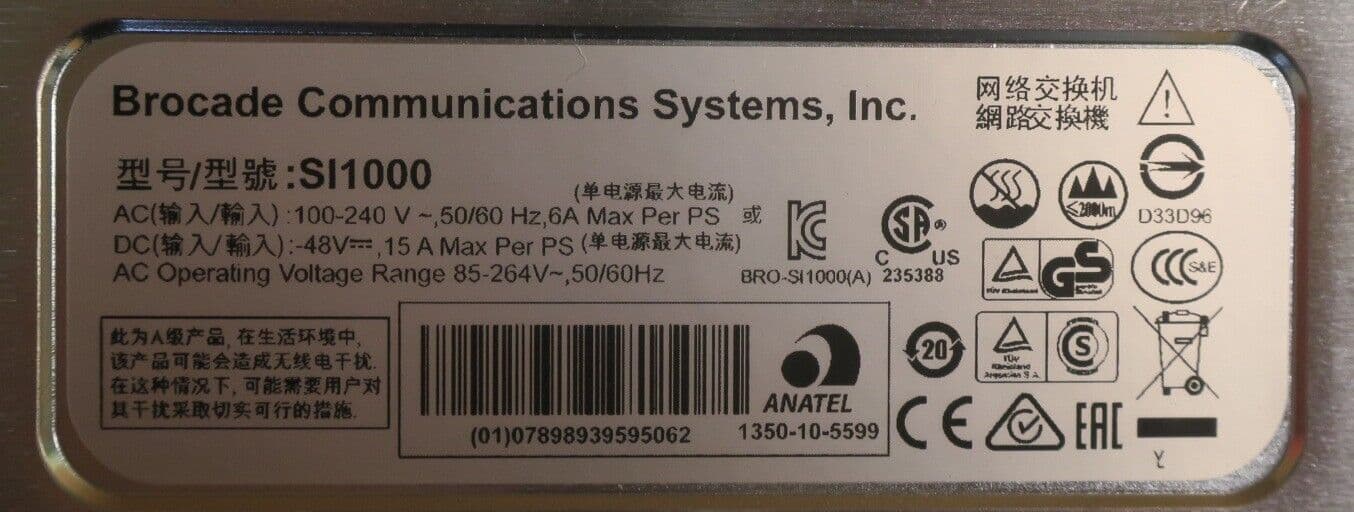 Brocade ServerIron ADX 1000 App Delivery Load Balancer SI-1008-1 Licenses