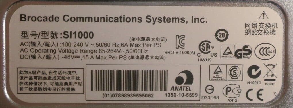 Brocade ServerIron ADX 1000 App Delivery Load Balancer SI-1008-1 With ...