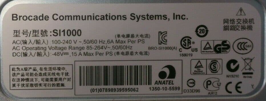 Brocade ServerIron ADX 1000 App Delivery Load Balancer SI-1216-4-SSL ...