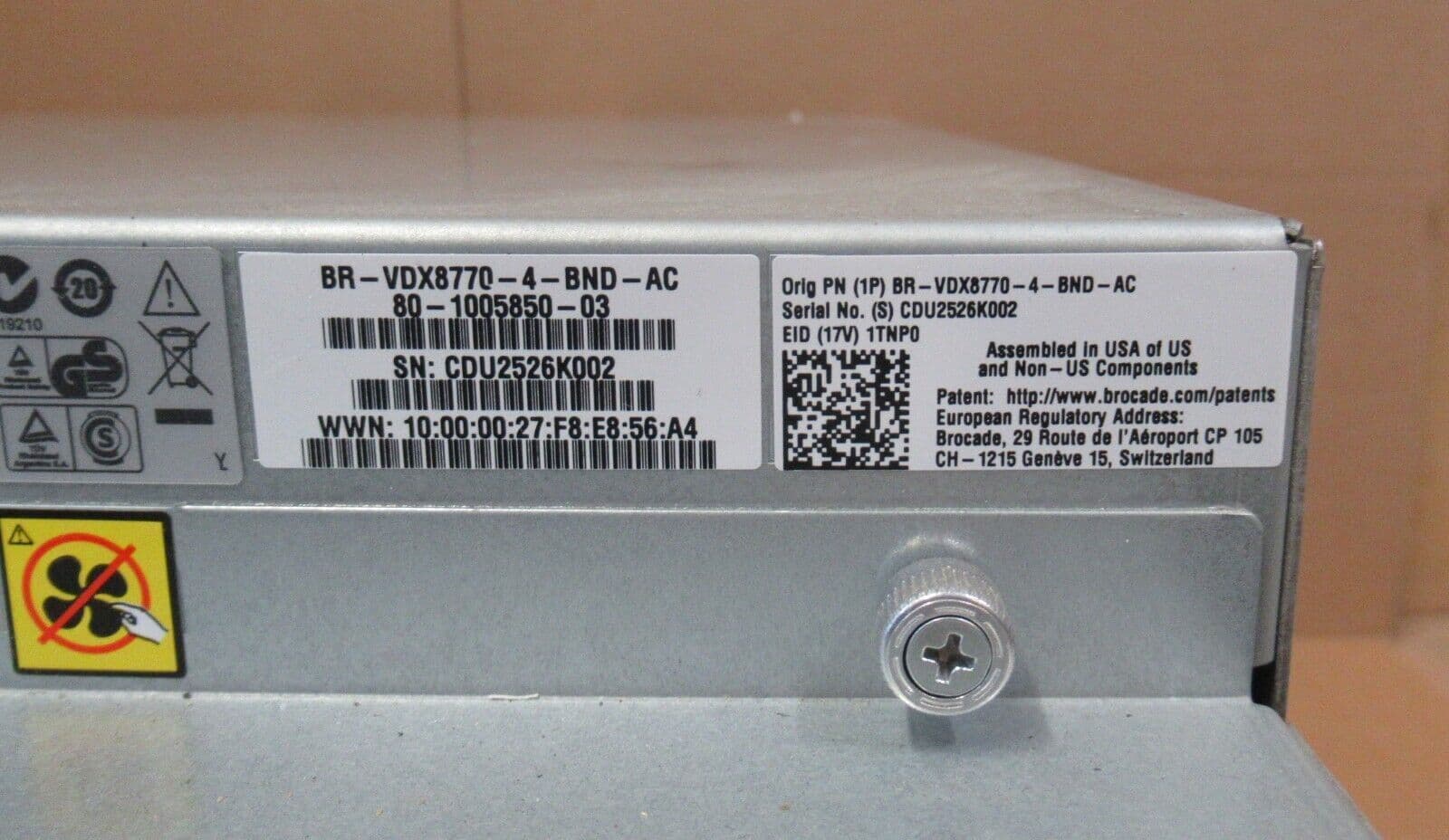 Brocade VDX 8770-4 Switch 8U 4-Slot Chassis 2x 3000W PSU - BR-VDX8770-4 ...