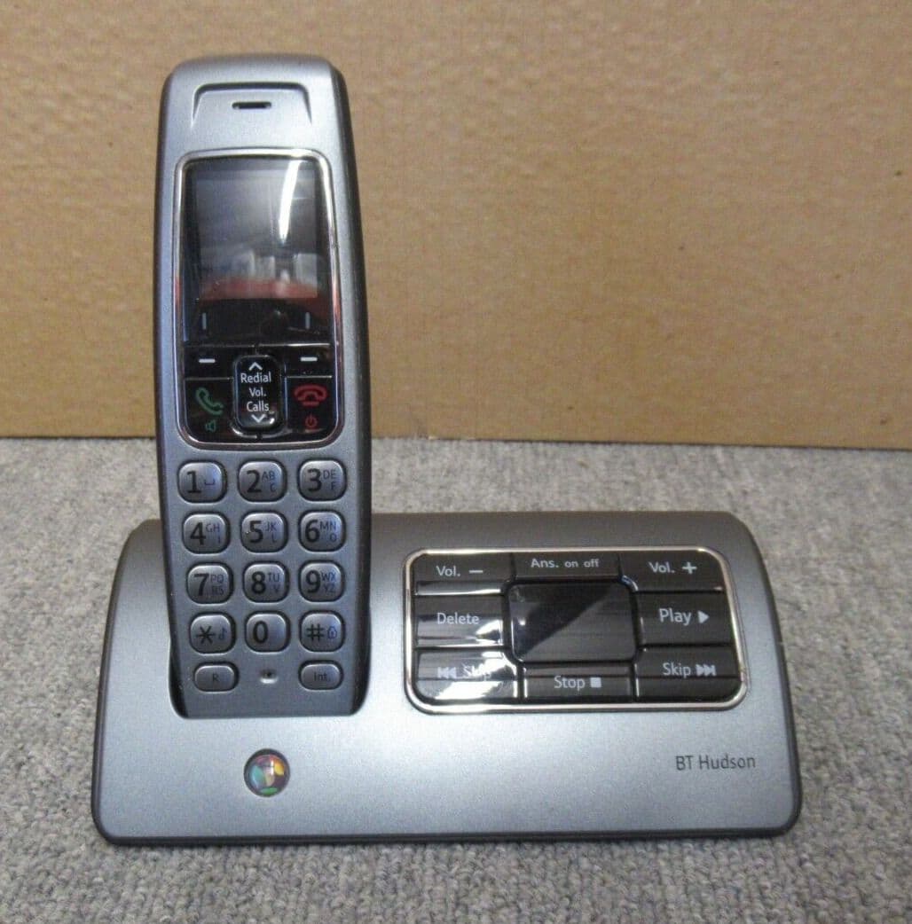 BT Hudson 1500 Twin DECT Cordless Phone With Answer Machine Gun Metal/Black