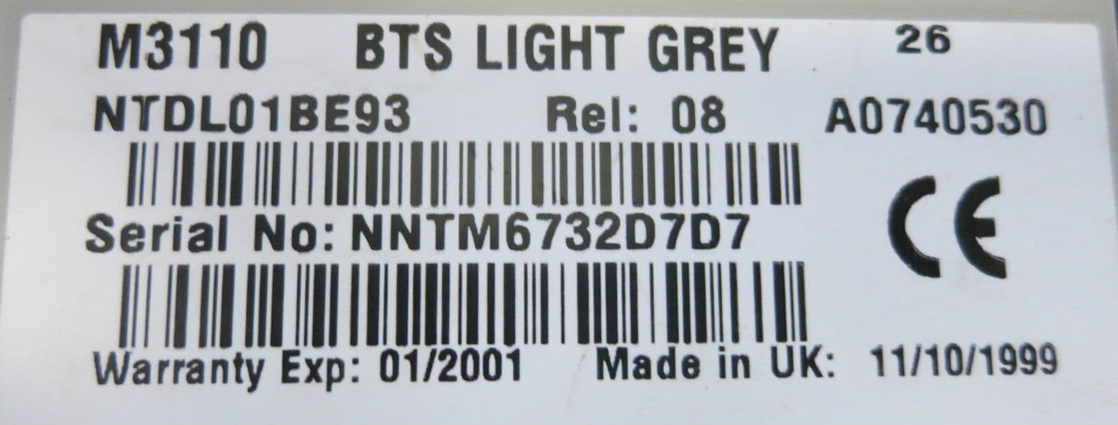 BT Nortel Meridian M3110 NTDL01BE93 Digital Grey Wall Mountable Telephone