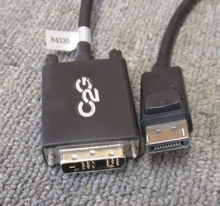 C2G 84330 3M Black DisplayPort Male to Single Link DVI-D Male Adapter Cable