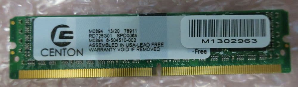 CENTON RD725G01 4GB PC3-10600 DDR3-1333MHz ECC Reg 244-Pin MiniDimm Memory Ram