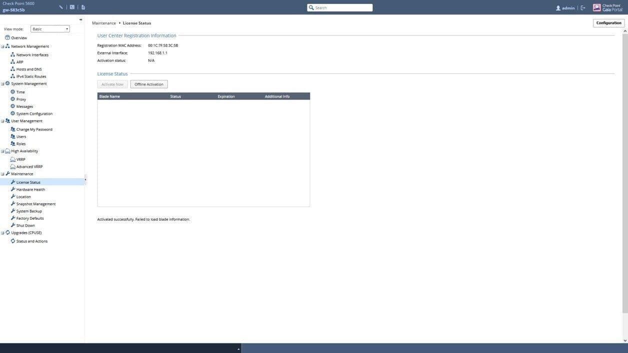 Checkpoint 5600 Security Gateway Appliance Firewall Rackmount PL-20 2x PSU