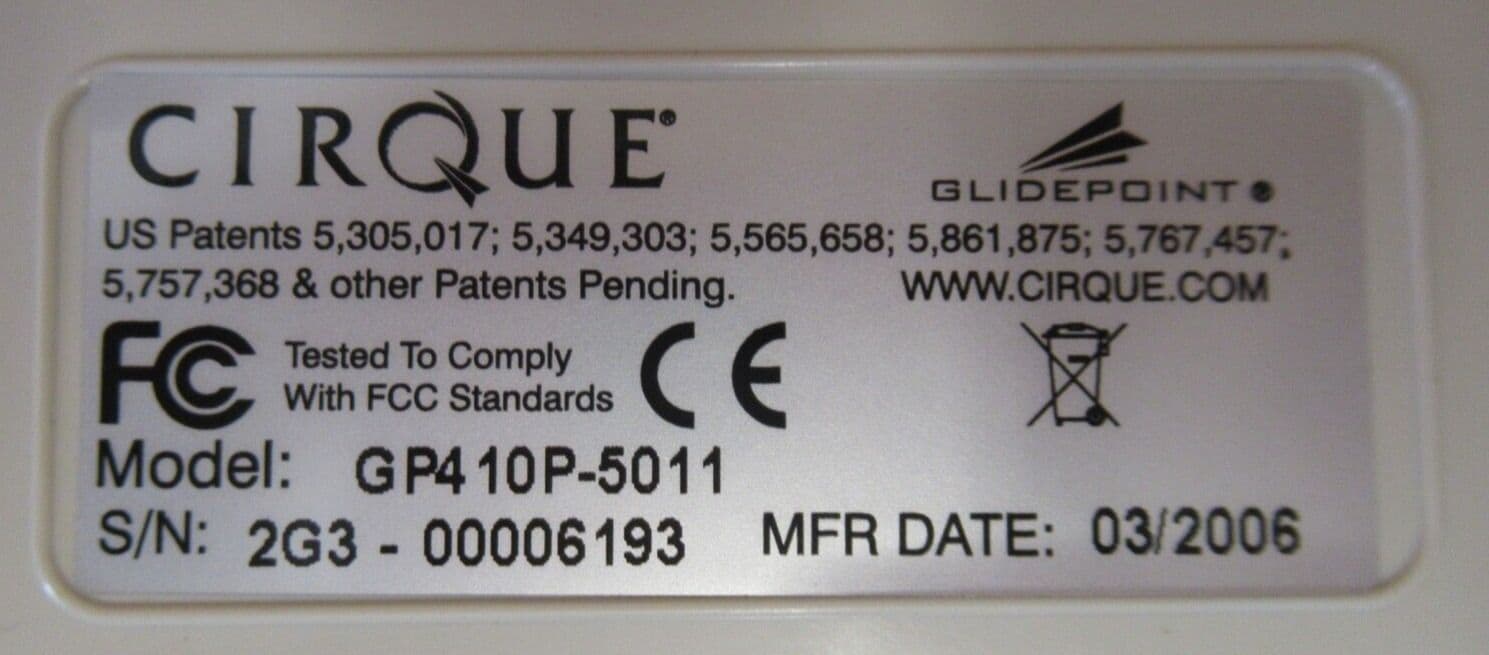 Cirque GP410P-5011 PS/2 Smart Cat Glidepoint Touchpad