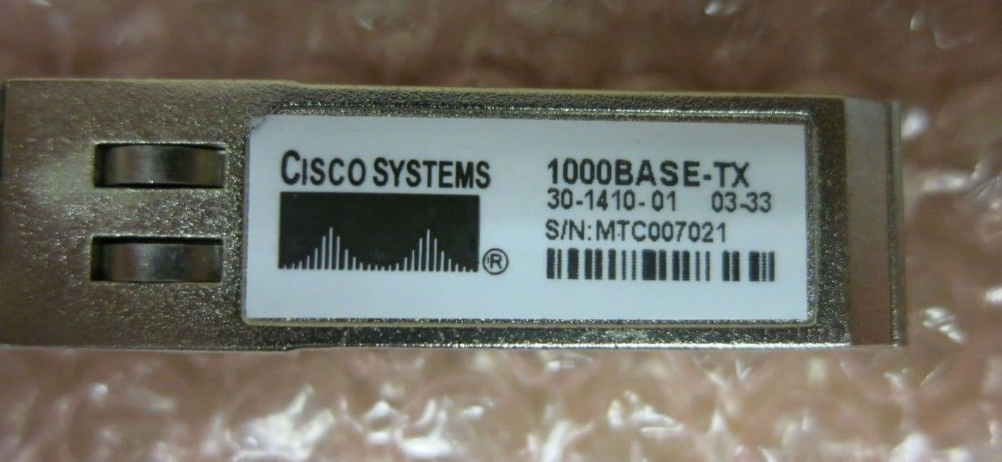 Cisco 1000BASE-TX SFP Gigabit Interface Converter 30-1410-01 Plug In Module