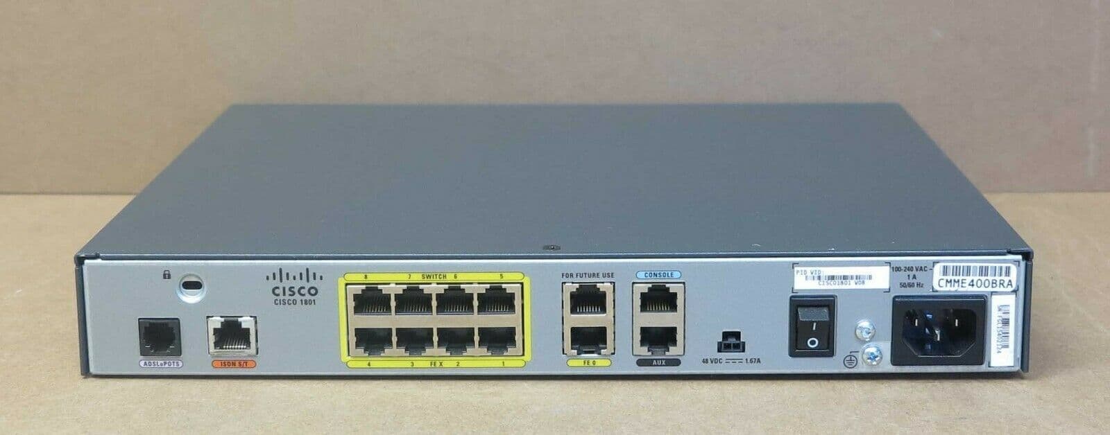 Cisco 1801/K9 1800 Series 8x 10/100Mbps Ports ISR Integrated Services ...