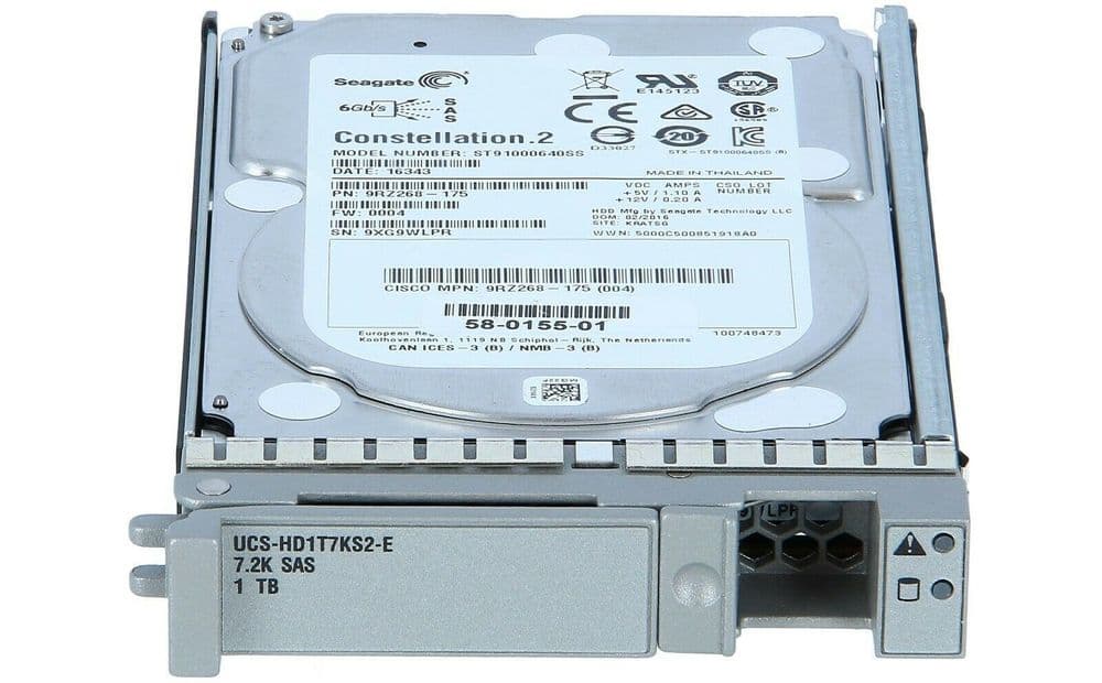 Cisco 1TB 7 2k 2 5" 6Gb/s SAS Enterprise SFF Hard Drive HDD UCS-HD1T7KS2-E