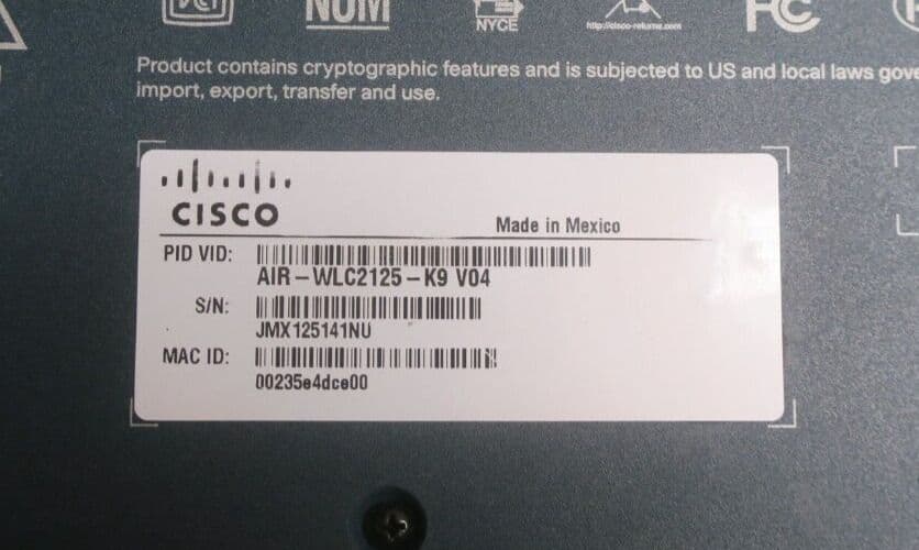 Cisco 2100 2125 Wireless LAN Controller 8x 10/100 RJ45 W/ 2x PoE AIR ...