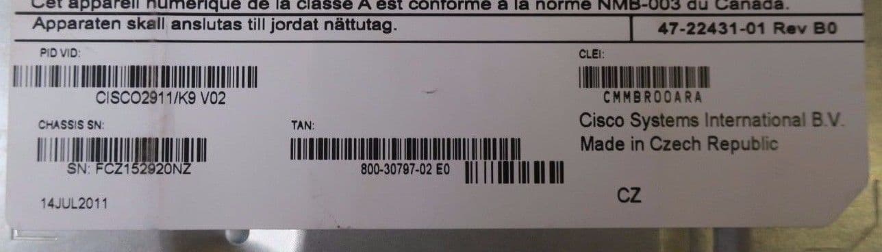 Cisco 2911 CISCO2911/K9 Integrated Services Router 2U 3x Gigabit ...
