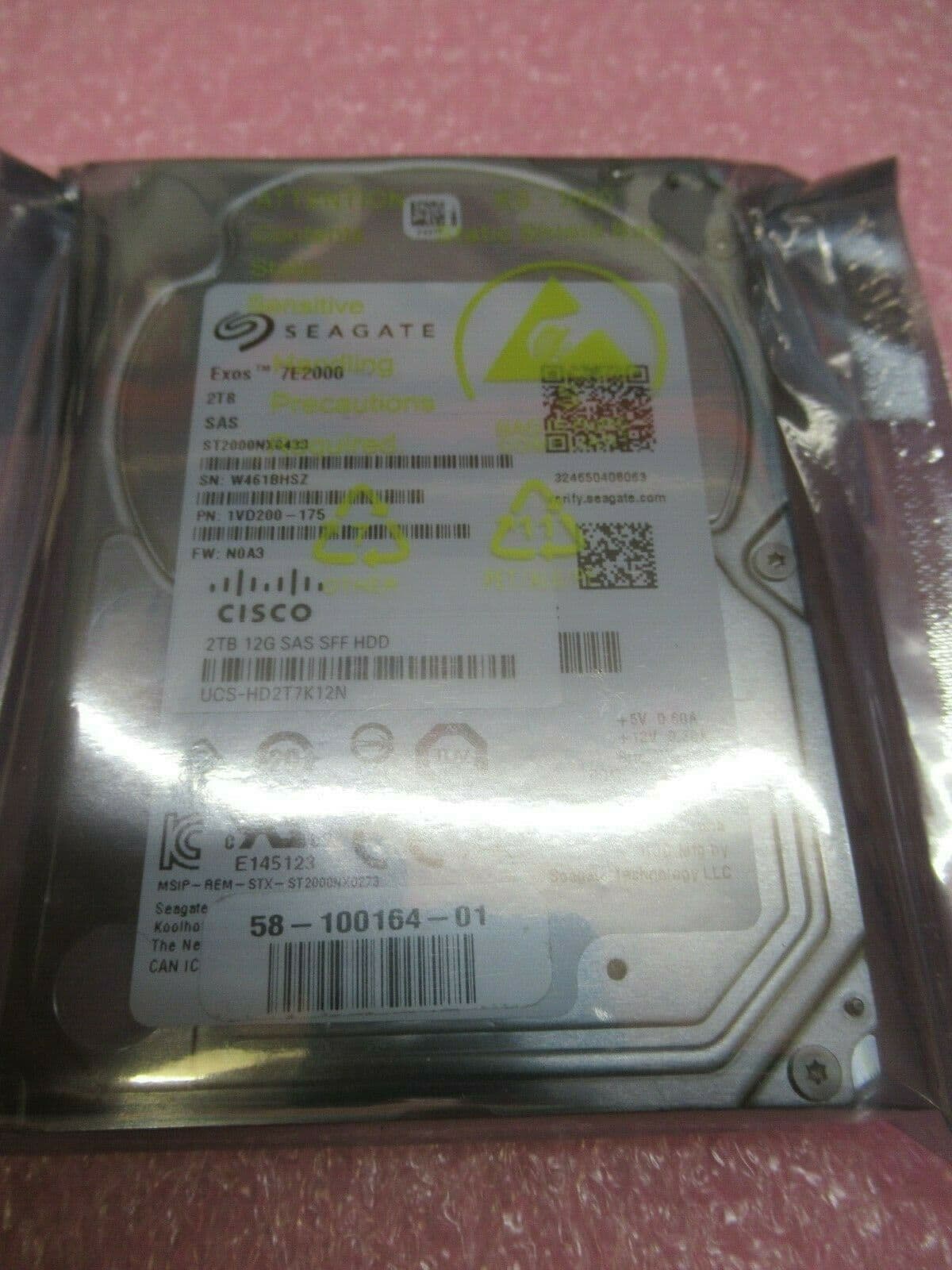 Cisco 2TB 7 2k 12G 2 5" SAS HDD 1VD200-175 UCS-HD2T7K12N For UCS M5 no ...