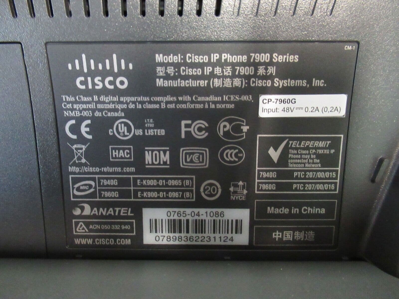 Cisco 7960G CP-7960G VoIP IP Display Telephone Phone Business Desktop ...