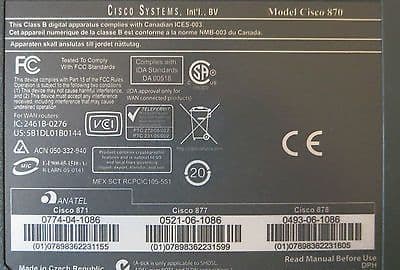 Cisco 800 Series Cisco 878 V04 Integrated Services Router Model 870 ...
