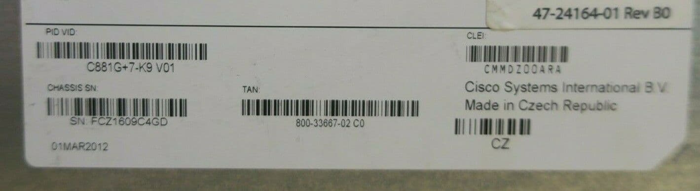 Cisco 881G Integrated Services Router With Embedded 3 7G Wireless WAN ...