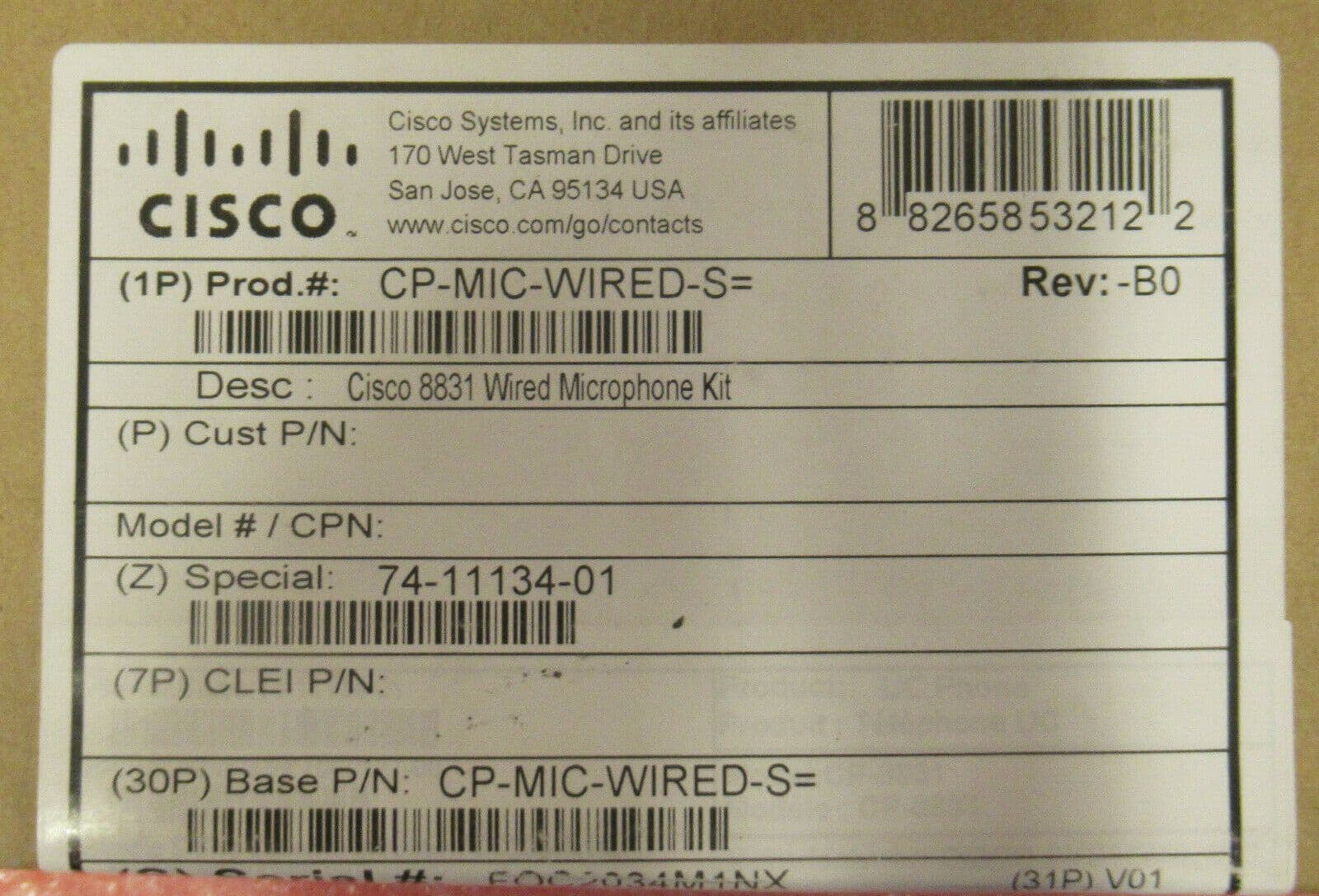 Cisco 8831 Wired Microphone Kit for Unified IP Conference Phone CP-MIC ...