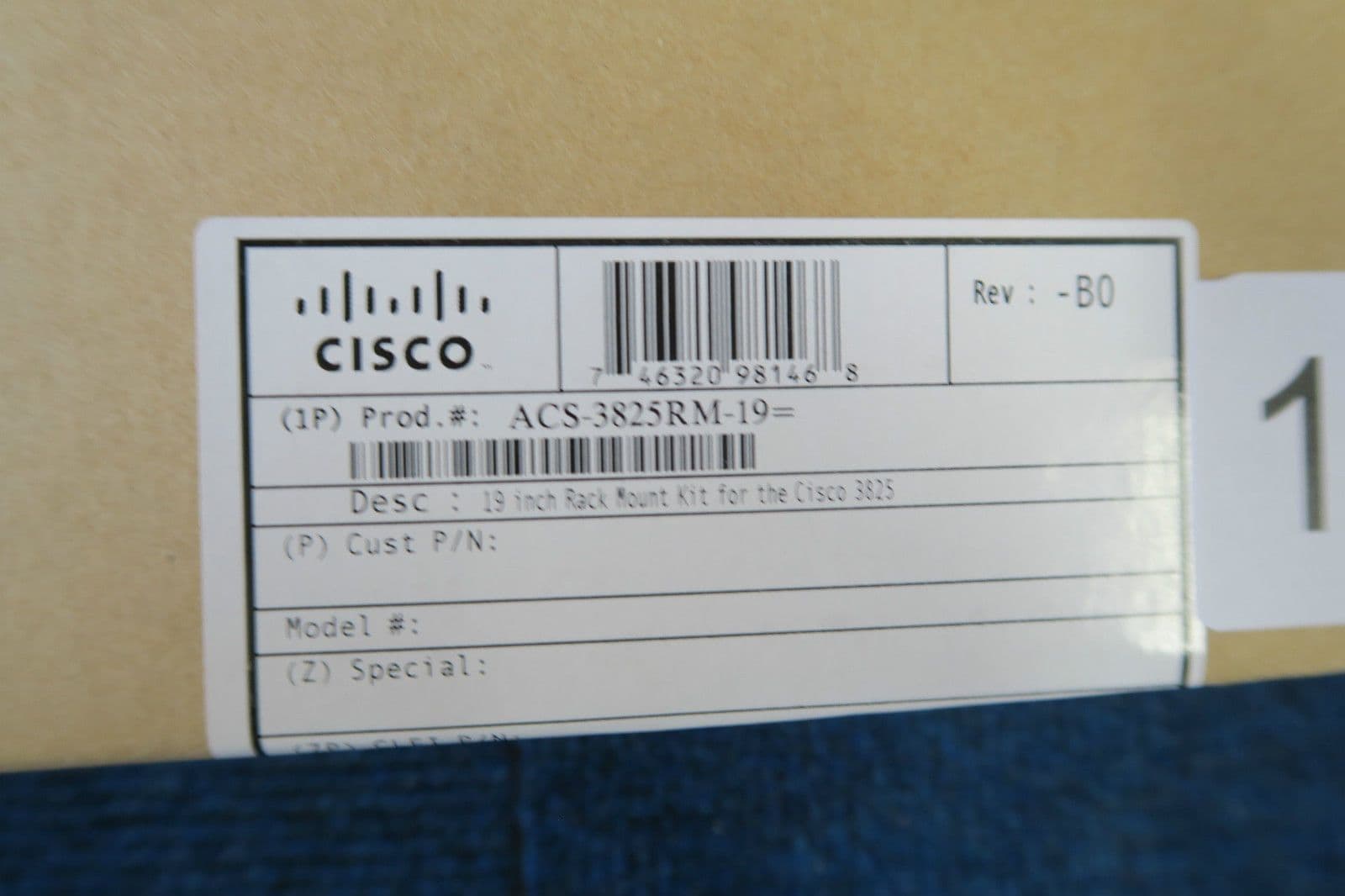 Cisco ACS-3825RM-19 19" Inch Rack Mounting Kit Ears For Cabinets For ...