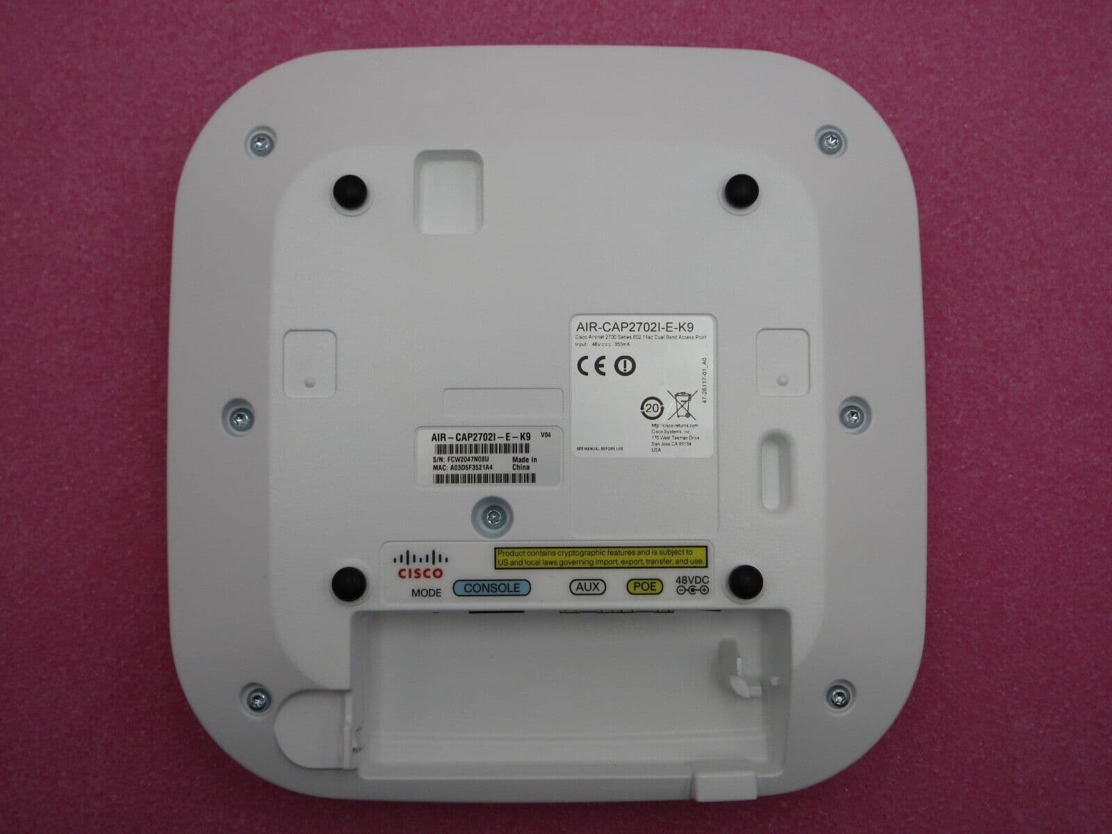 Cisco AIR-CAP2702I-E-K9 PoE 802 11a/b/g/n/ac Dual Band Wireless ...