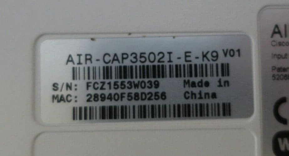 Cisco AIR-CAP3502I-E-K9 Aironet 3502i Wireless-N Access Point 300Mbps ...