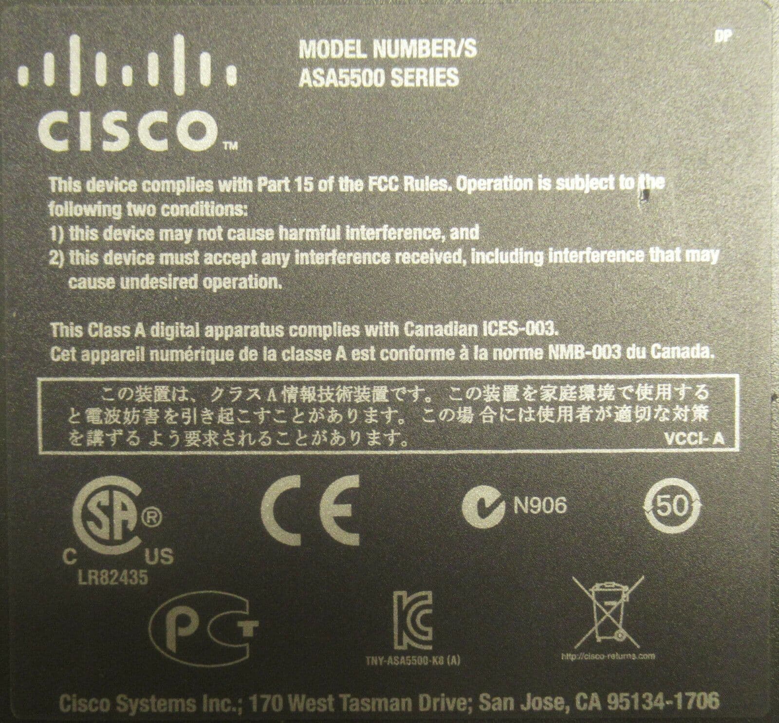 Cisco ASA5510 Adaptive Security Appliance Firewall Rack Ears ASA5510 ...