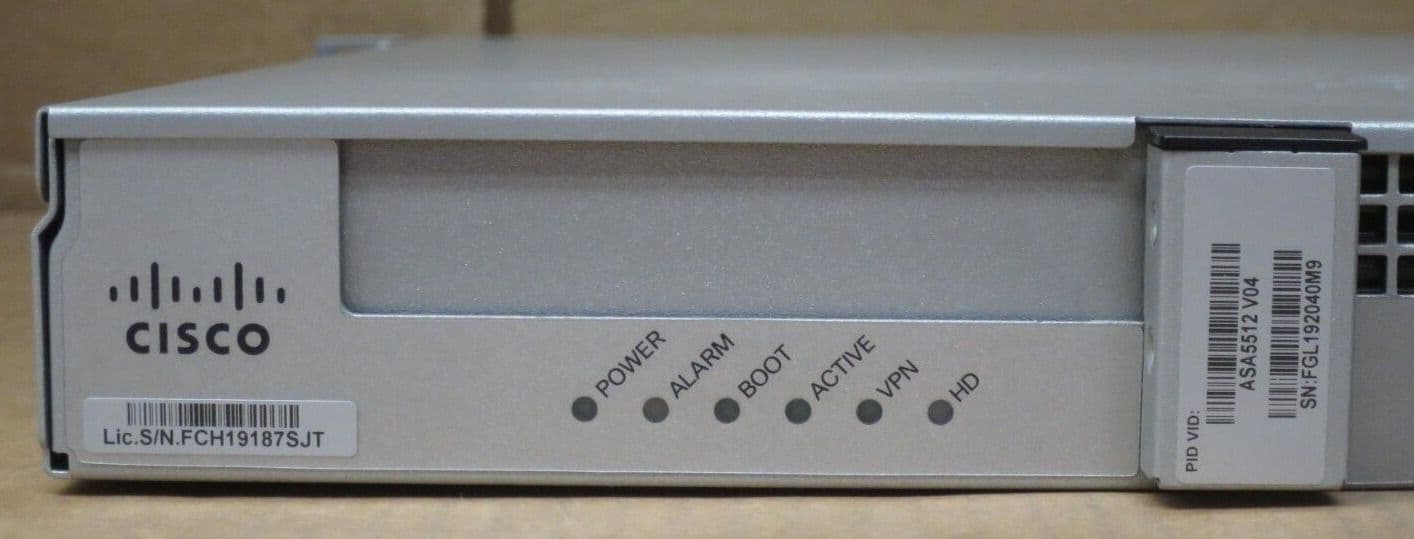 Cisco ASA5512-X Adaptive Security Appliance 1U Firewall 120GB SSD 6 Port