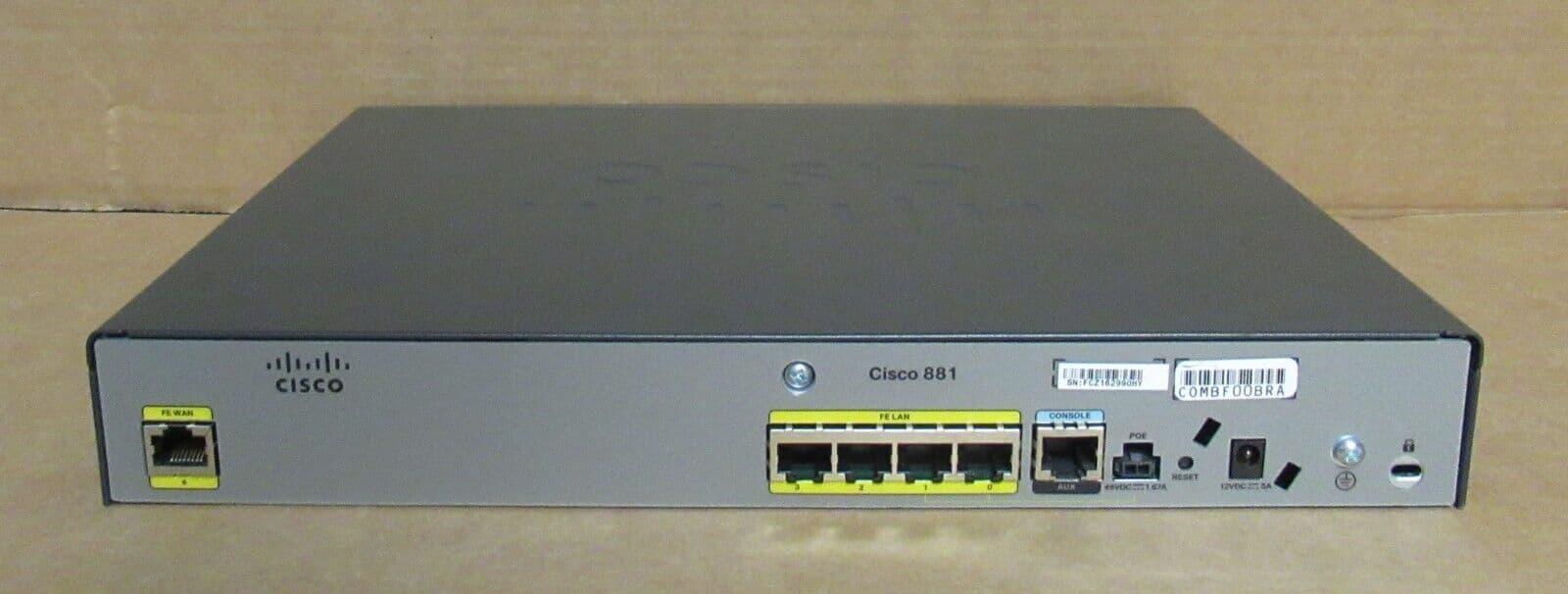 Cisco C881-K9 ISR Integrated Services Router 10/100 4-Port Firewall Security 1U