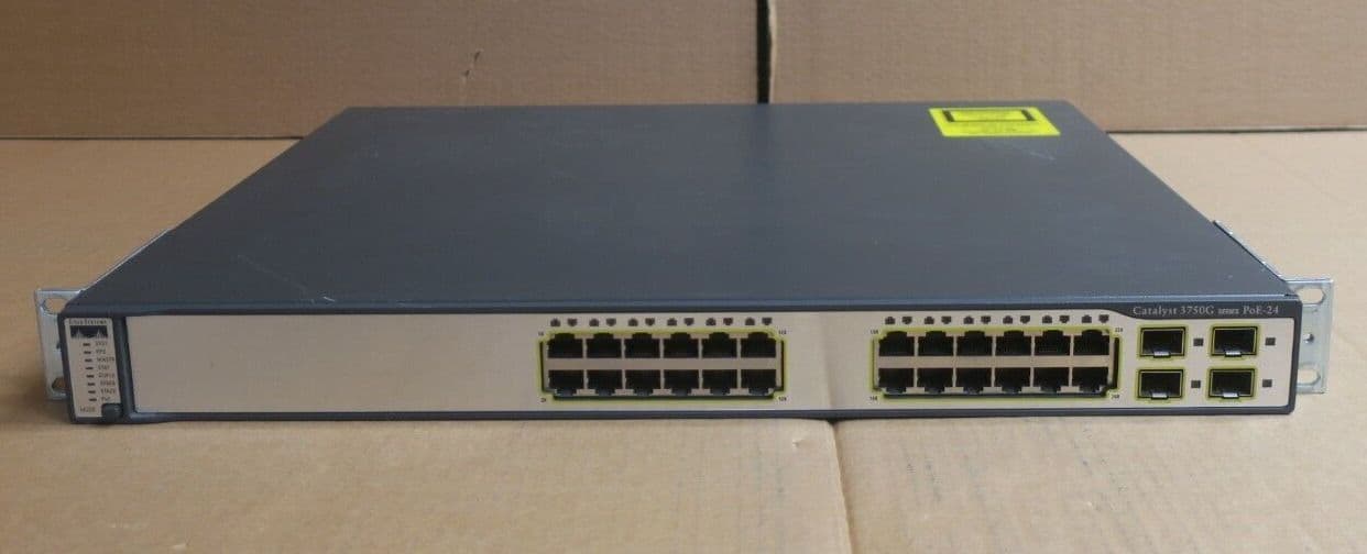 Cisco Catalyst 3750G WS-C3750G-24PS-S 24x GE PoE 4x GE SFP Port Network ...