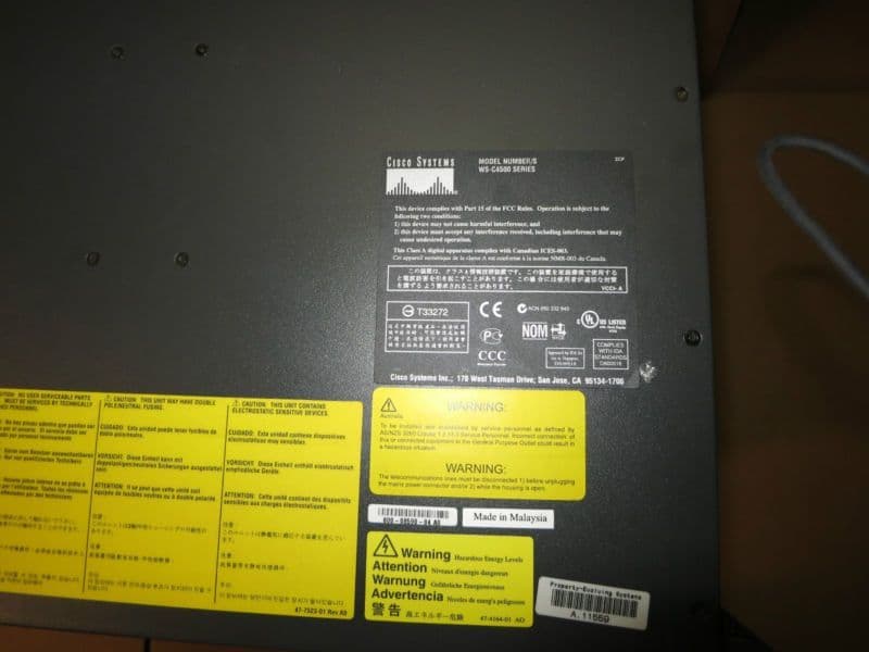 Cisco Catalyst 4500 7 Slot Switch Chassis WS-C4507 WS-C4500 Series