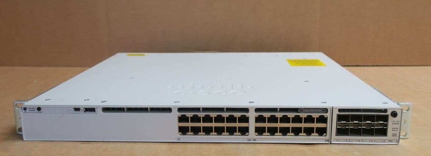 Cisco Catalyst C9300-24PE- 24x 1GbE PoE Switch 8x 10GE SFP C9300-NM-8X Module