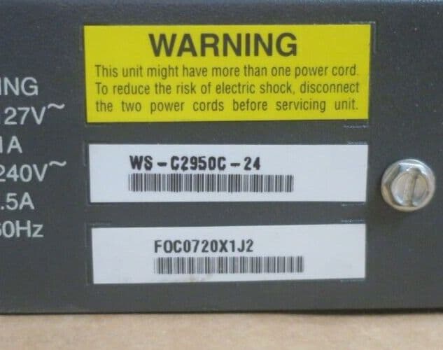 Cisco Catalyst WS-C2950C-24 24x 10/100Base-T 2x 100Base-FX Port Managed ...