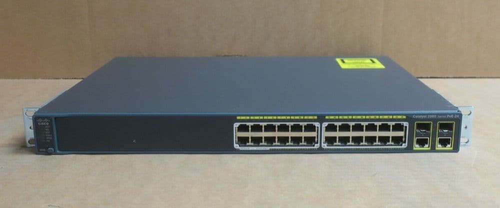 Cisco Catalyst WS-C2960-24PC-L 24x 10/100 PoE 2x 1GE Combo Port Network Switch