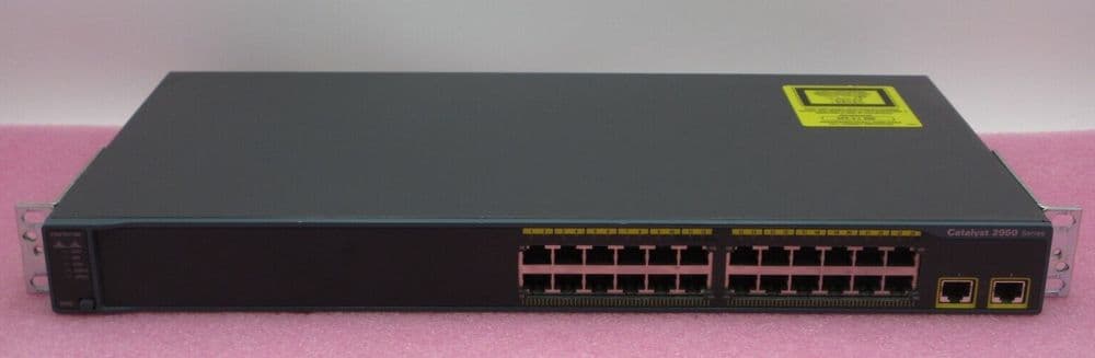 Cisco Catalyst WS-C2960-24TT-L 24x 10/100 2x 100/1000 RJ-45 Port Ethernet Switch