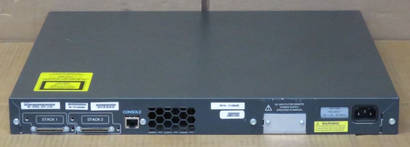 Cisco Catalyst WS-C3750G-48TS-S 48-Port 4 x SFP Managed 1GbE Ethernet Switch 1