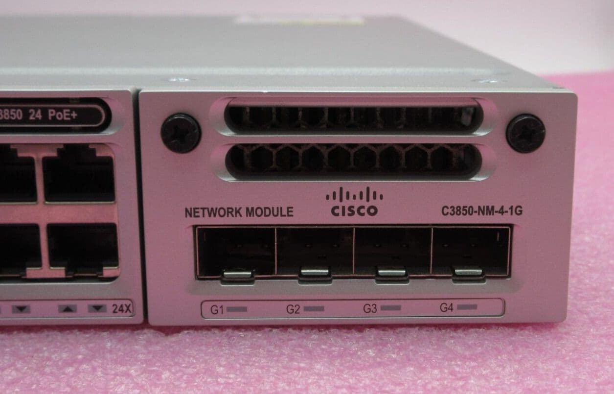 Cisco Catalyst WS-C3850-24P-S 24 Port 4x SFP Managed PoE C3850-NM-4-1G