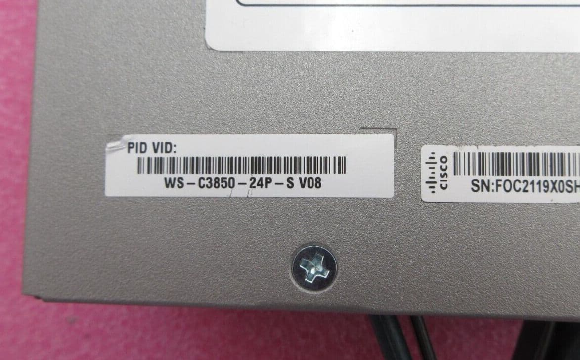 Cisco Catalyst WS-C3850-24P-S 24 Port Managed PoE Gigabit Ethernet Switch