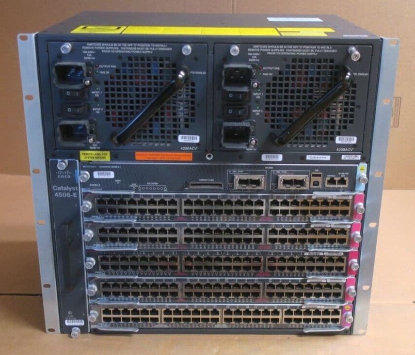 Cisco Catalyst WS-C4506-E 6-Slot Chassis WS-X45-SUP6-E with Switch Modules