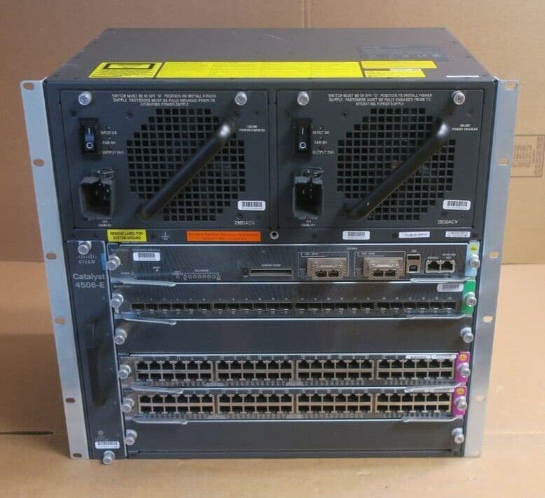 Cisco Catalyst WS-C4506-E Six-Slot Switch Chassis WS-X45-SUP6-E Modules